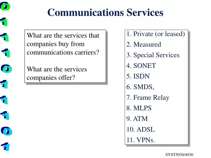 PPT - Communications Services PowerPoint Presentation, free download ...