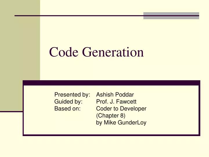 PPT - Code Generation PowerPoint Presentation, free download - ID:1832160