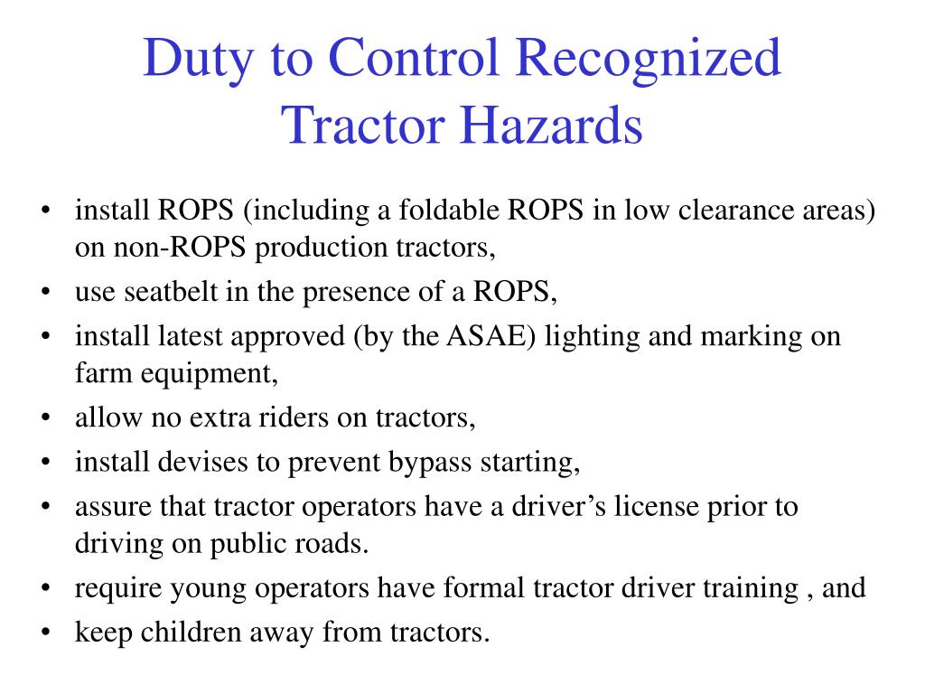 PPT - Tractor Risk Abatement and Control (TRAC) Melvin L. Myers ...