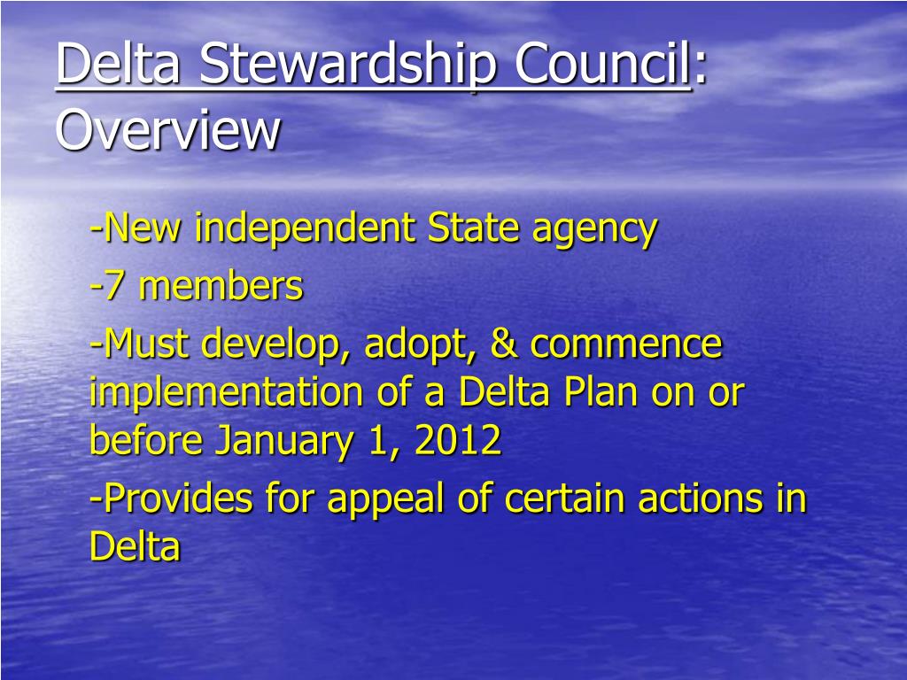 PPT - 2009 Water Legislation: Overview of CVFPB Roles/Responsibilities ...