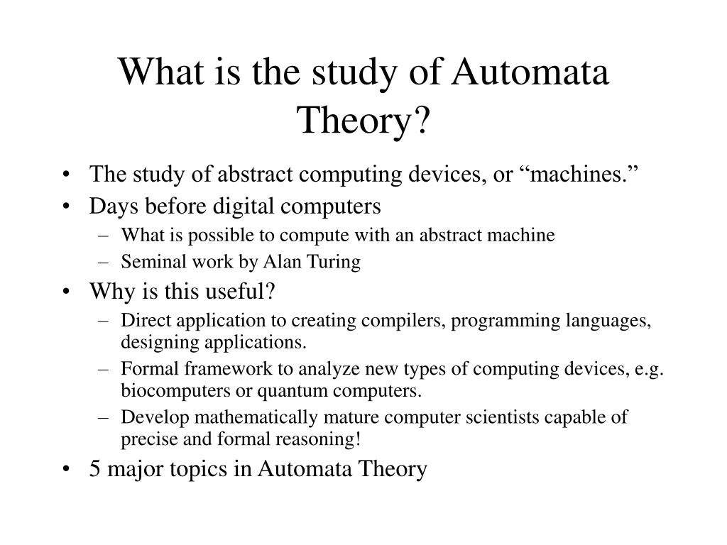 Ppt Introduction To Automata Powerpoint Presentation Free Download