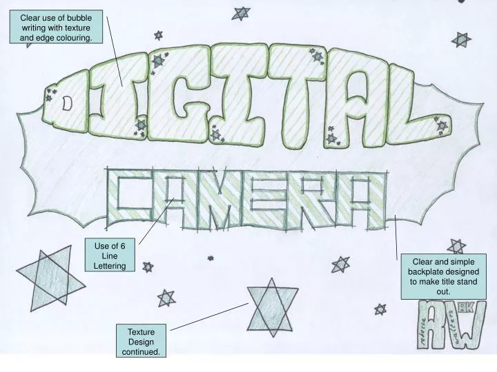 PPT - Clear use of bubble writing with texture and edge colouring ...