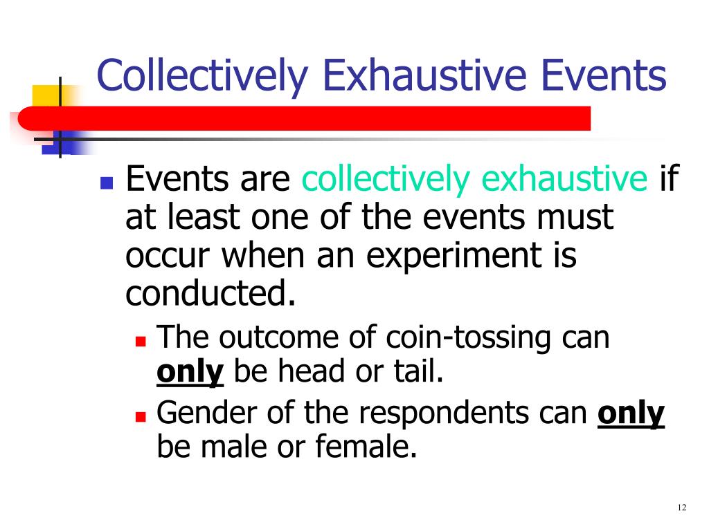 Collectively Exhaustive Examples Collectively Exhaustive Examples