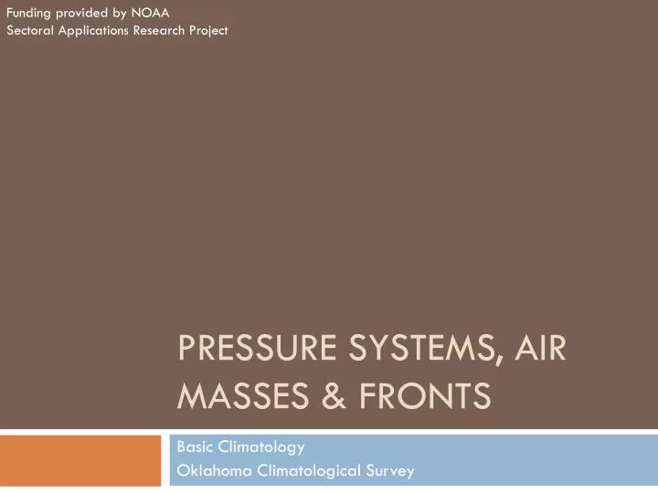 PPT - Pressure systems, air masses & fronts PowerPoint Presentation ...