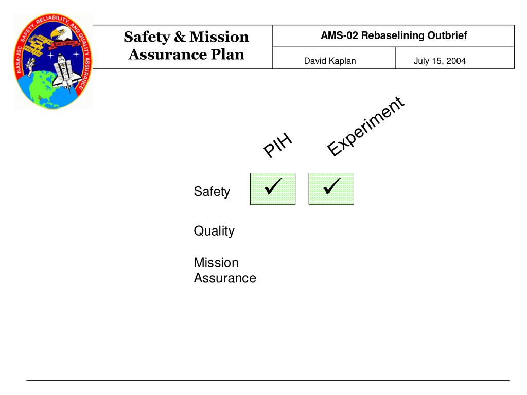 PPT - Safety and Mission Assurance Plan AMS-02 R EBASELINING O UTBRIEF ...
