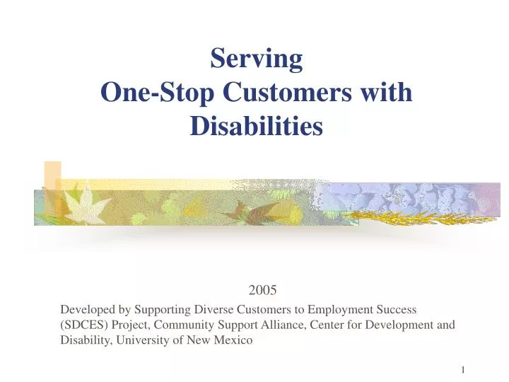 PPT - Serving One-Stop Customers with Disabilities PowerPoint ...