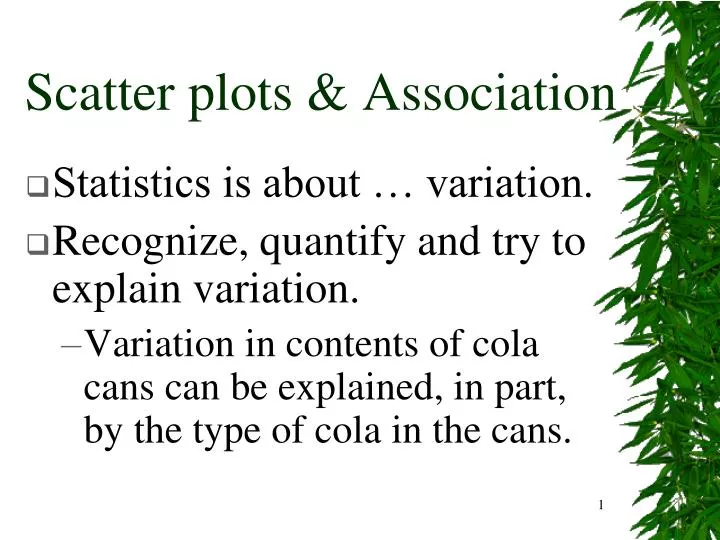 PPT - Scatter plots & Association PowerPoint Presentation, free ...
