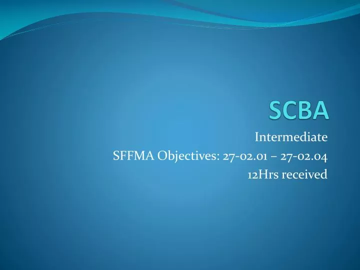 PPT - SCBA PowerPoint Presentation, free download - ID:1835357