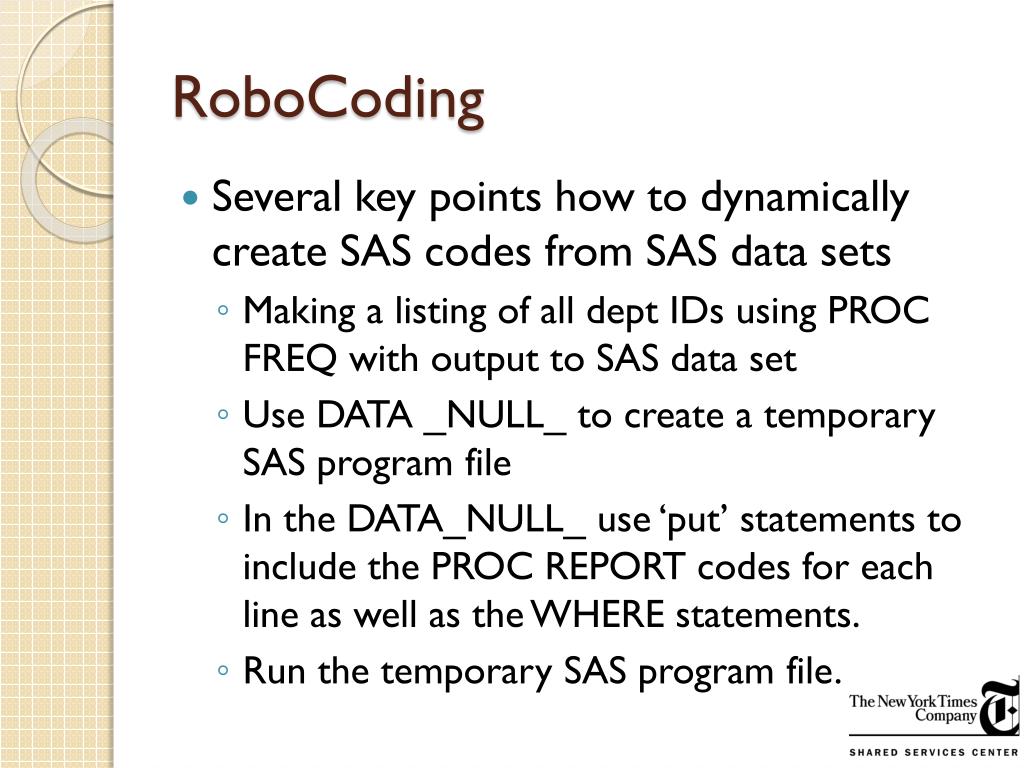 Ppt Robo Sas Coding Yes We Can Auto Generate Sas Codes From A Sas Data Set Powerpoint