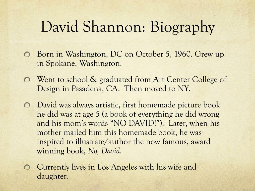 PPT - Children’s Illustrator: David Shannon PowerPoint Presentation ...