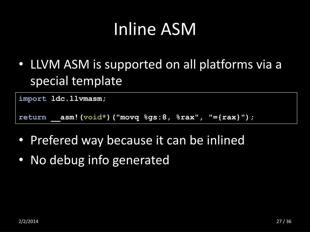 Ppt Ldc The Llvm Based D Compiler Using Llvm As Backend For A D Compiler Powerpoint