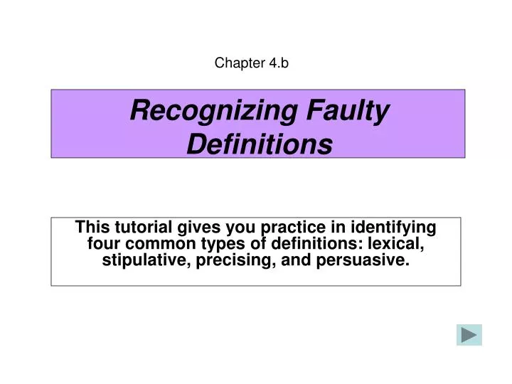 PPT - Recognizing Faulty Definitions PowerPoint Presentation, free ...