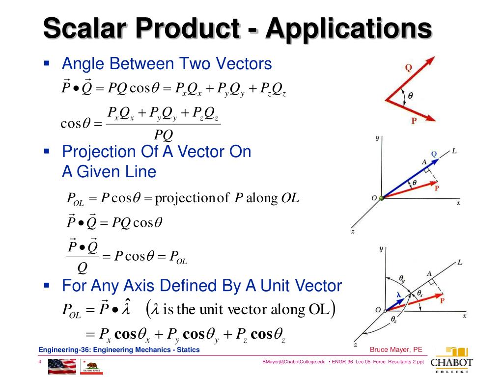 PPT - Understanding the Scalar Product in Engineering Mechanics ...