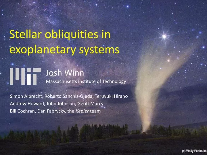 PPT - Stellar obliquities in exoplanetary systems PowerPoint ...