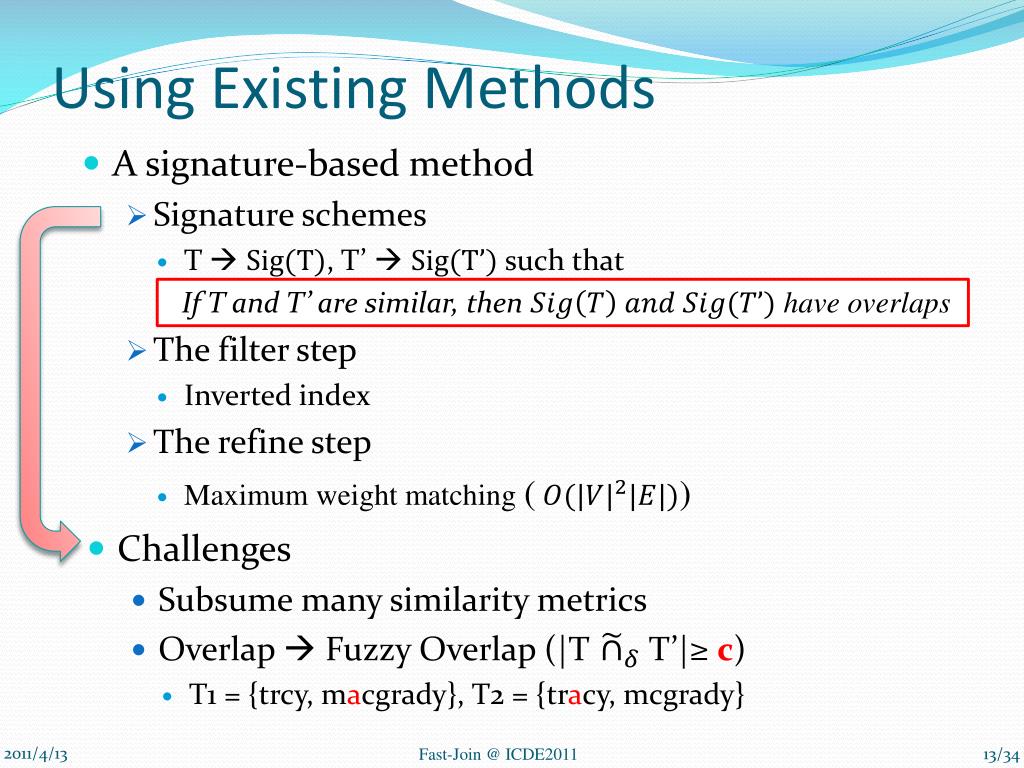 Ppt Fast Join An Efficient Method For Fuzzy Token Matching Based String Similarity Join