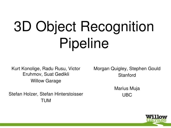 Ppt 3d Object Recognition Pipeline Powerpoint Presentation Free Download Id1838898