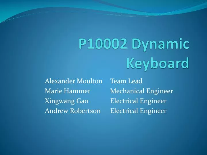 PPT - P10002 Dynamic Keyboard PowerPoint Presentation, free download ...