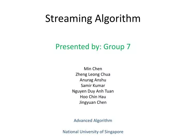 PPT - Streaming Algorithm PowerPoint Presentation, free download - ID ...