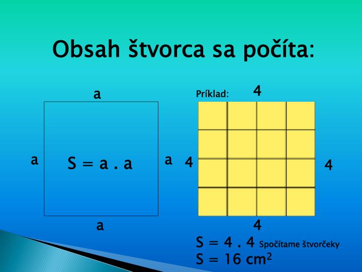 PPT - Obsah a obvod štvorca PowerPoint Presentation - ID:1839513