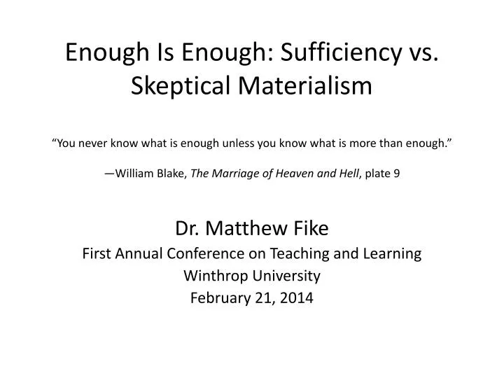PPT - Dr. Matthew Fike First Annual Conference on Teaching and Learning ...
