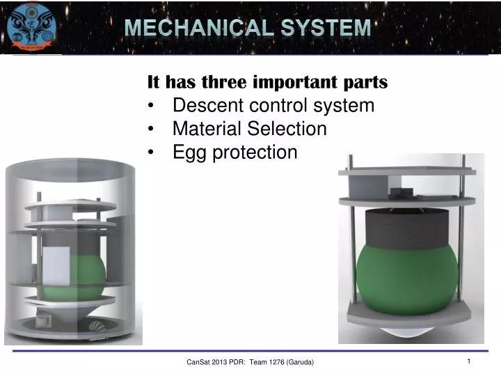 PPT - It has three important parts Descent control system Material ...