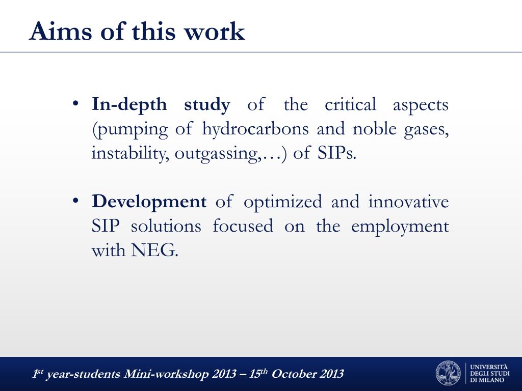 PPT - Supervisor: Prof. Carlo Pagani (Università degli Studi di Milano ...