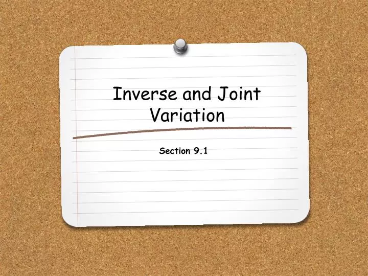 PPT - Inverse and Joint Variation PowerPoint Presentation, free ...