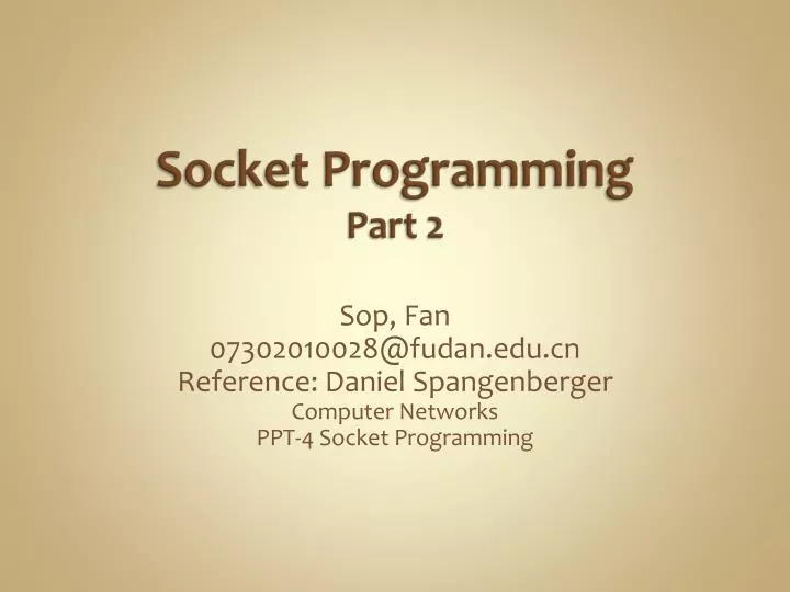 PPT - Socket Programming Part 2 PowerPoint Presentation, free download - ID:1841145