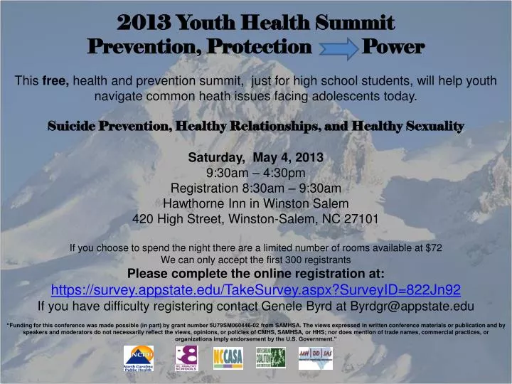 PPT - 2013 Youth Health Summit Prevention, Protection Power PowerPoint ...