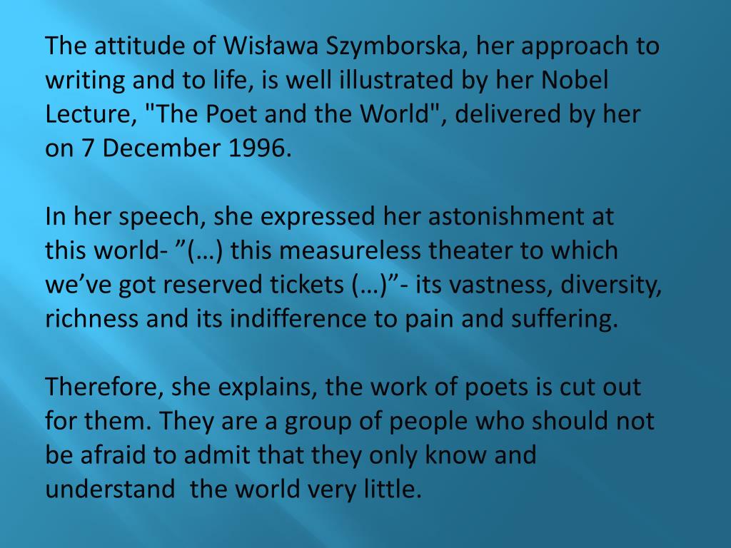 PPT - WISŁAWA SZYMBORSKA 1923-2012 PowerPoint Presentation, free ...