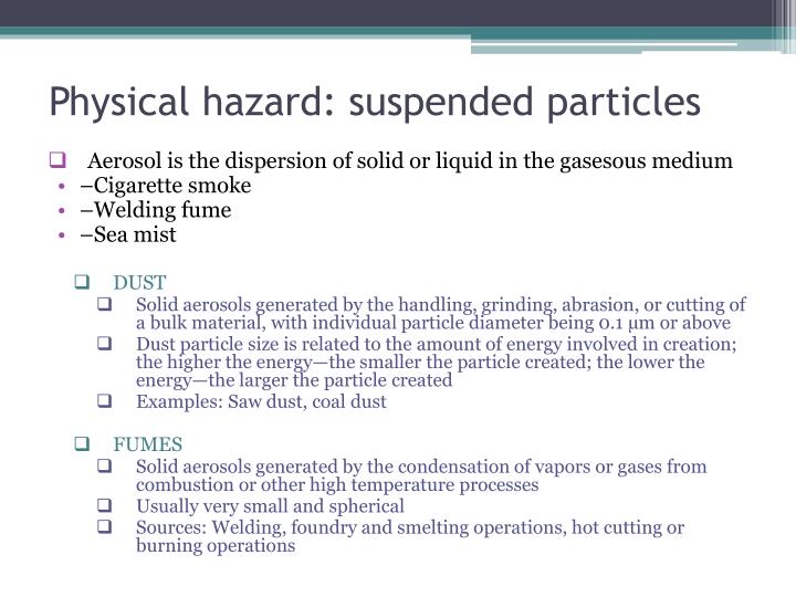 PPT - Physical hazard II: Suspended particles PowerPoint Presentation ...