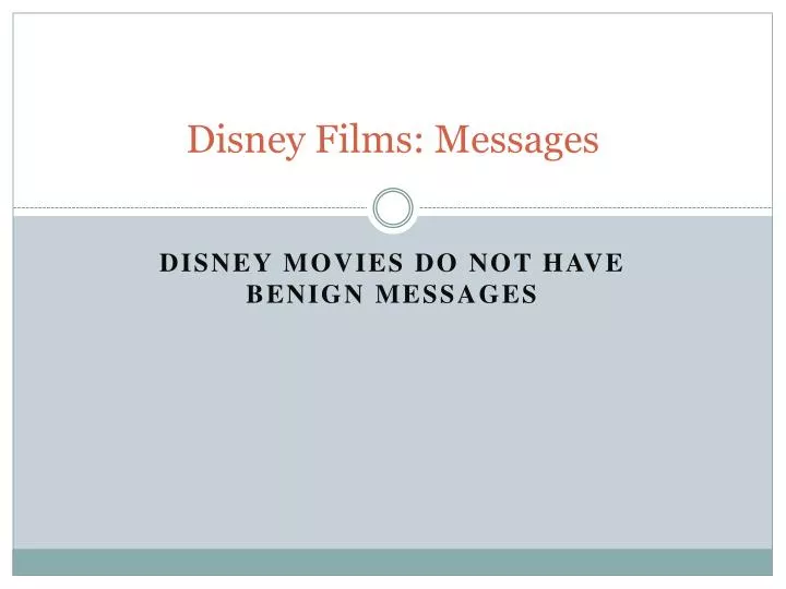 PPT - Disney Films: Messages PowerPoint Presentation, free download ...