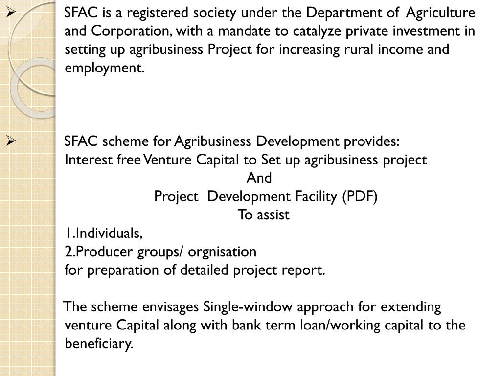 PPT - SMALL FARMERES AGRIBUSINESS CONSORTIUM (SFAC ) PowerPoint Presentation - ID:1843029