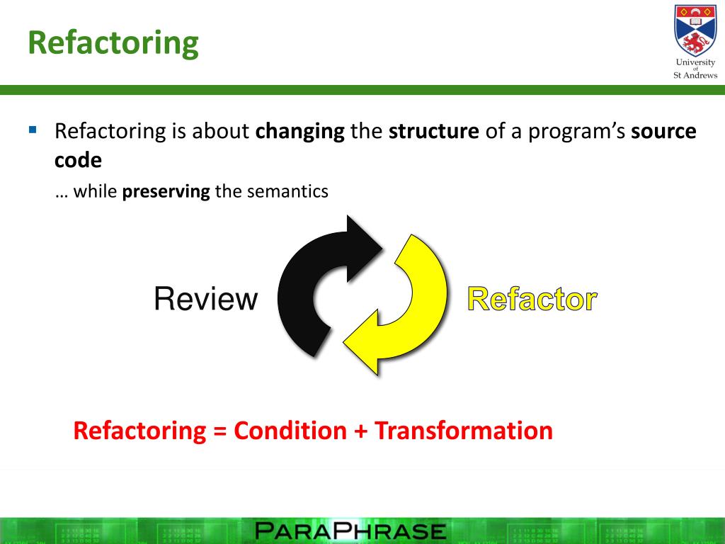 Ppt Using Software Refactoring To Form Parallel Programs The Paraphrase Approach Powerpoint