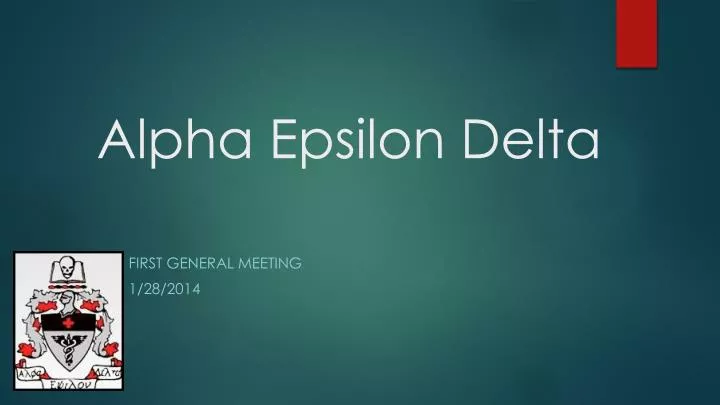 PPT - Alpha Epsilon Delta PowerPoint Presentation, free download - ID ...