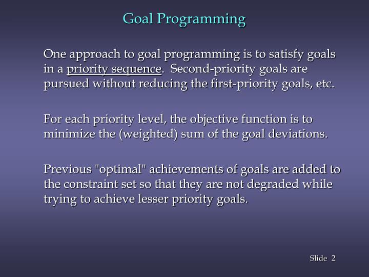 PPT - Chapter 14: Goal Programming PowerPoint Presentation - ID:1844187
