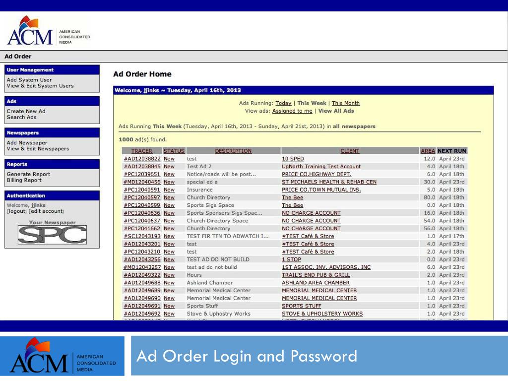 PPT - American Consolidated Media Ad Order Training Manual Overview ...