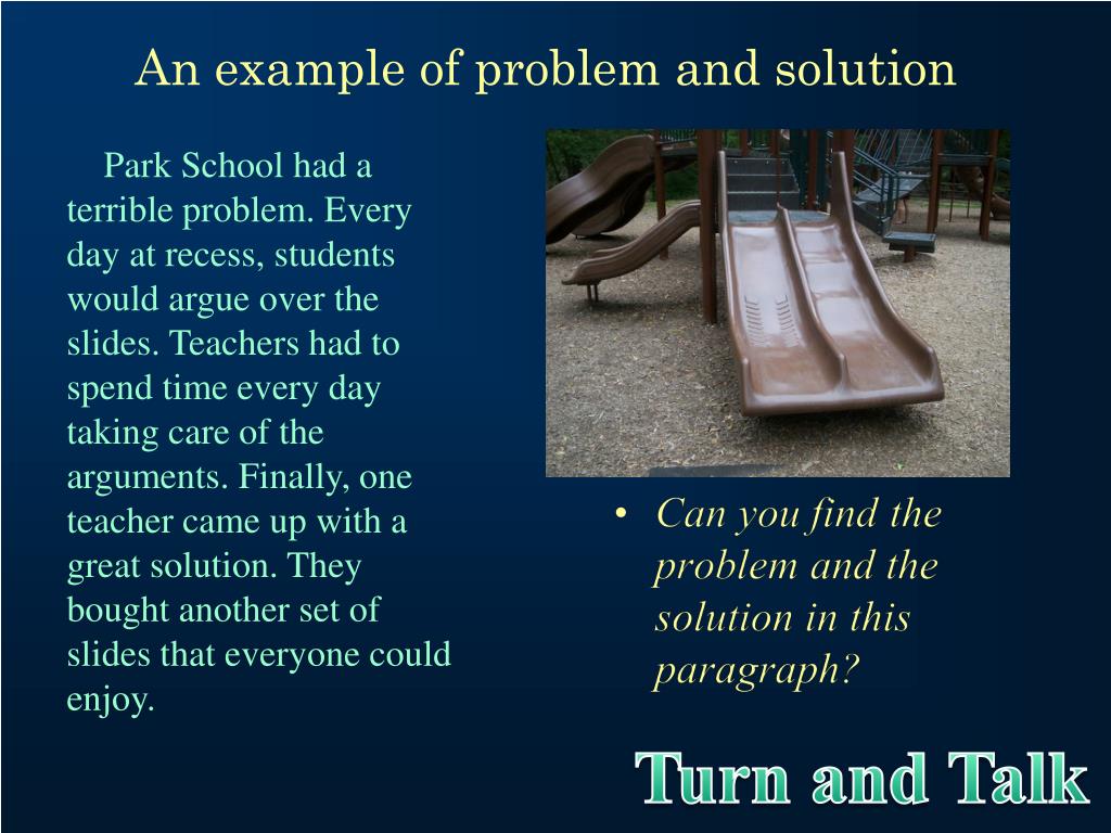 What Is A Problem Solution Example