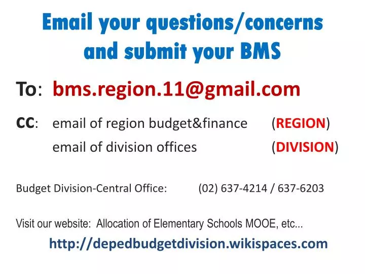 PPT - Email your questions/concerns and submit your BMS PowerPoint ...