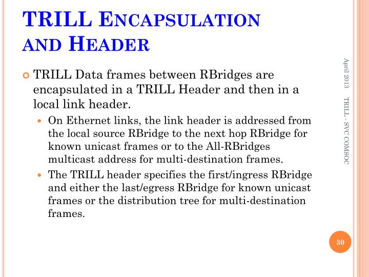 PPT - Overview of TRILL Transparent Interconnection of Lots of Links ...