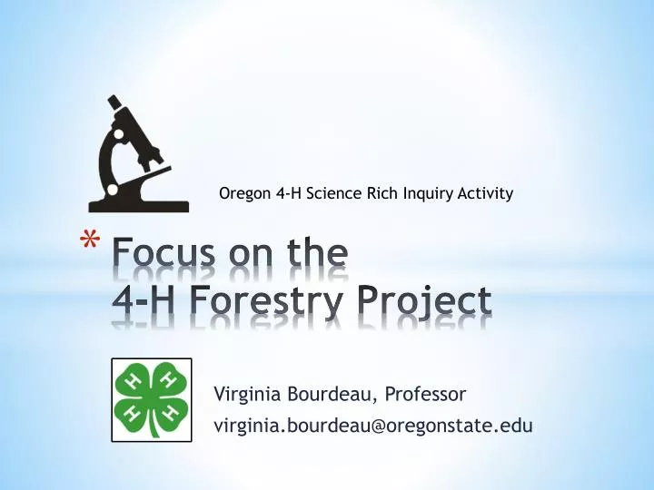 PPT - Focus on the 4-H Forestry Project PowerPoint Presentation, free ...