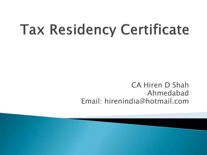 PPT - Tax Residency Certificate PowerPoint Presentation, free download ...