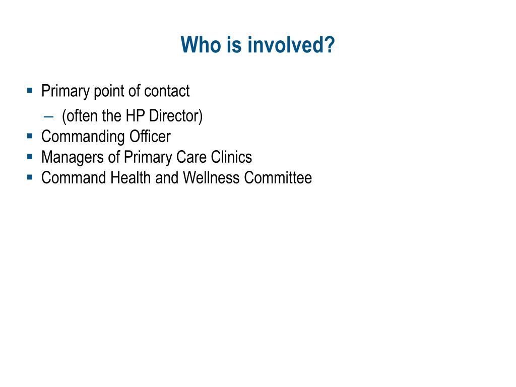 PPT - Blue H - Navy Surgeon General’s Health Promotion and Wellness ...