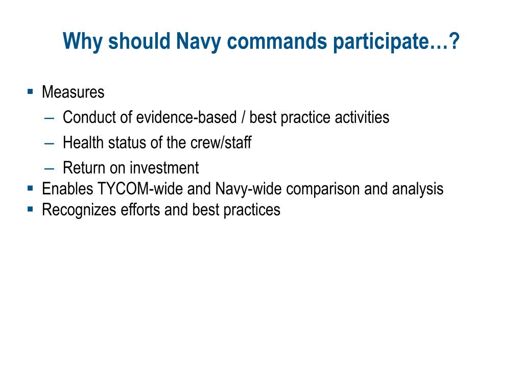 PPT - Blue H - Navy Surgeon General’s Health Promotion and Wellness ...