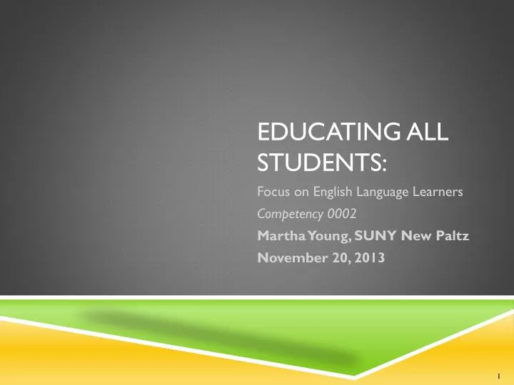 PPT - Educating All Students: PowerPoint Presentation, free download ...