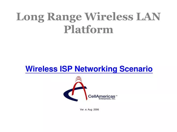 PPT - Long Range Wireless LAN Platform PowerPoint Presentation, free ...