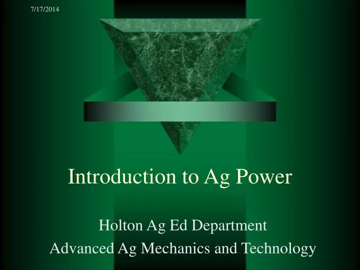 PPT - Introduction to Ag Power PowerPoint Presentation, free download ...