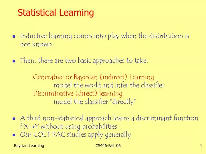 PPT - Statistical Learning PowerPoint Presentation, free download - ID ...