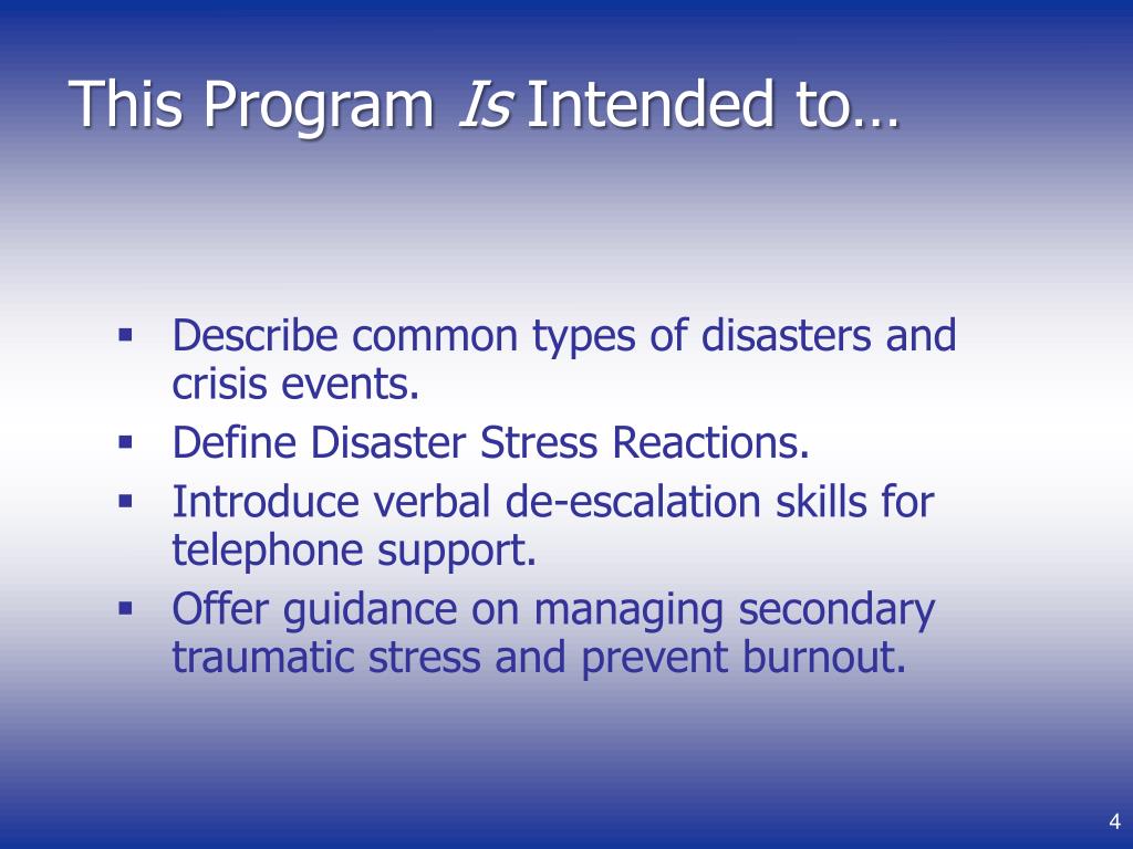 PPT - Understanding Disaster Stress & Telephone Crisis Support Skills ...