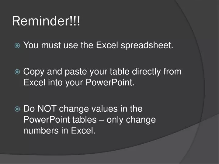 PPT - Reminder!!! PowerPoint Presentation, free download - ID:1849074